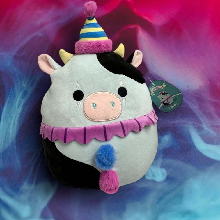 8'' squishmallow Epic Collection Cillian the Cow Clown| TOY DROPS