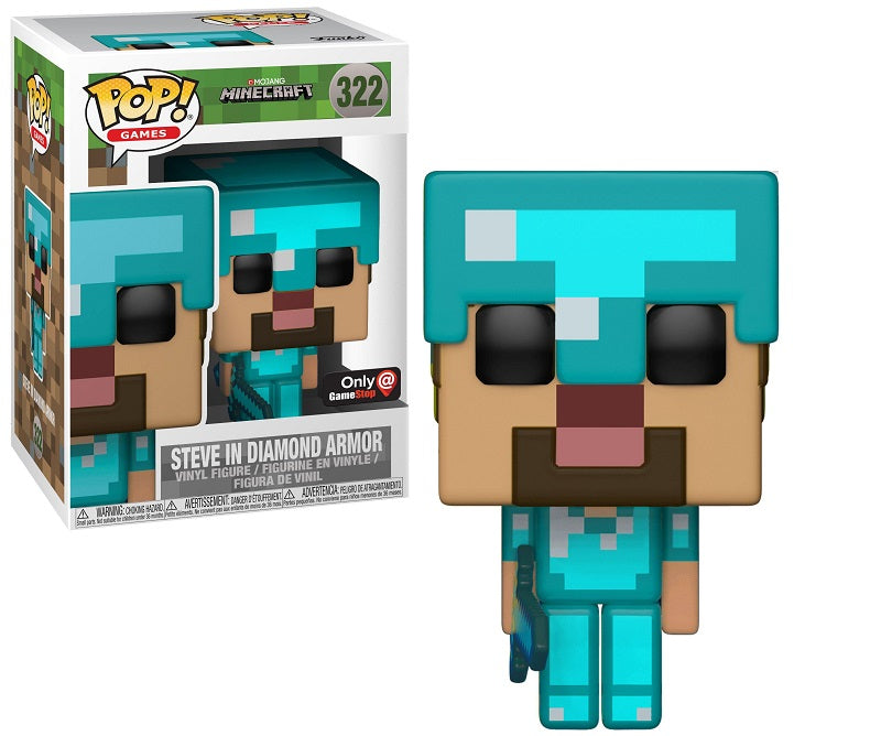 Funko Pop Minecraft Diamond Steve Gamestop Exclusive – TOY DROPS